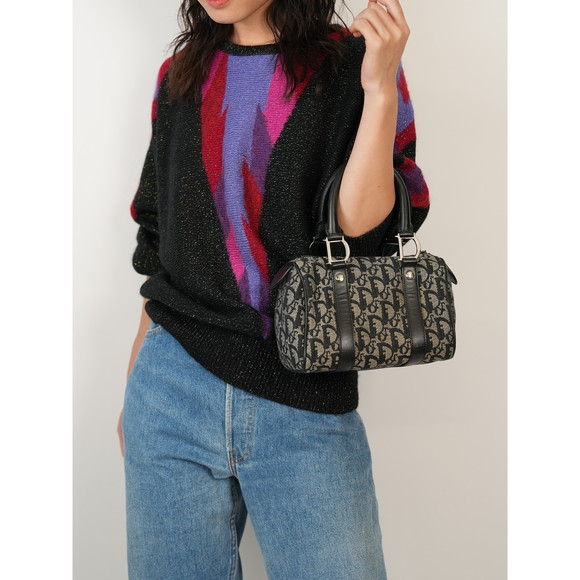Gucci | Bags | Christian Dior Trotter Mini Boston Bag Canvas Leather ...